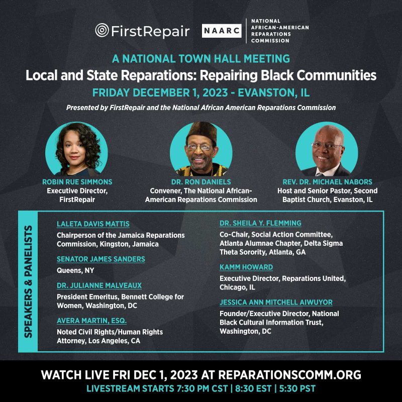 National Town Hall Meeting — Local and State Reparations: Repairing ...